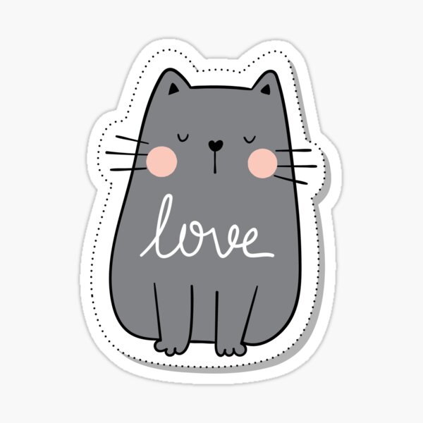 "Cute Cat Love" Sticker by sergio-20k | Redbubble