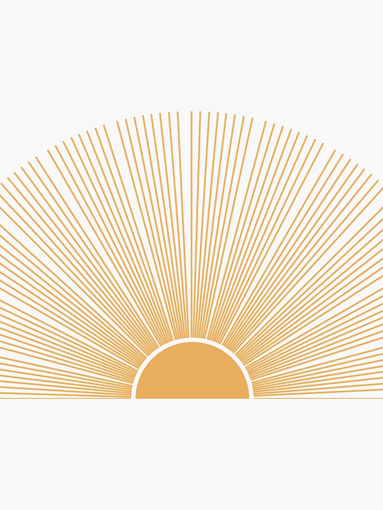 "Sunrise Art, Modern Boho Sun" Sticker for Sale by MMonroeStudio ...