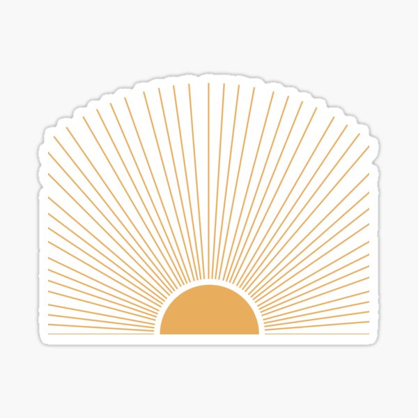 "Sunrise Art, Modern Boho Sun" Sticker by MMonroeStudio | Redbubble