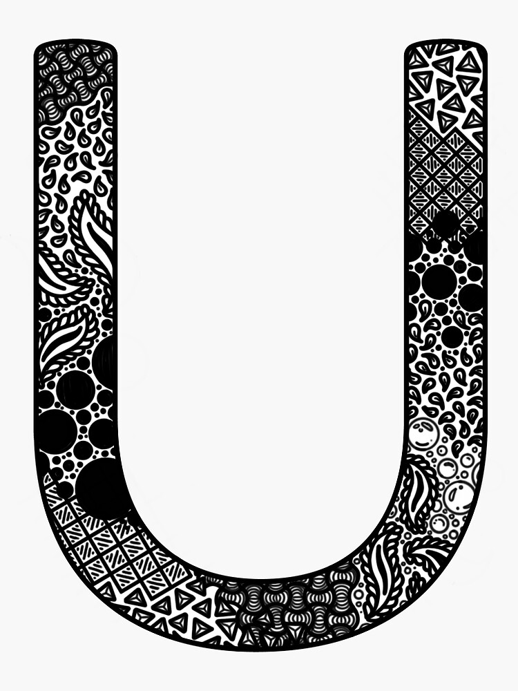"Zentangle Initial U" Sticker for Sale by sydasmith13 | Redbubble