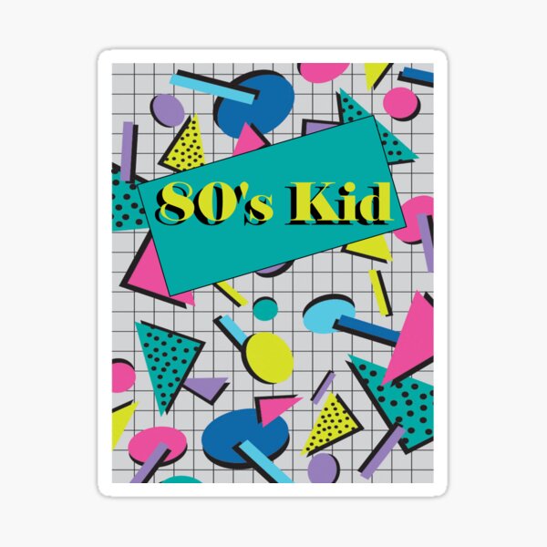"Radical 1980's '80's Kid' design" Sticker by RedOakDesigns | Redbubble