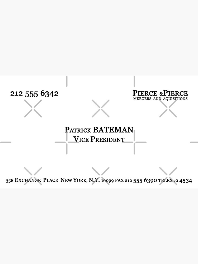 "American Psycho - Patrick Bateman Business Card" Sticker for Sale by ...