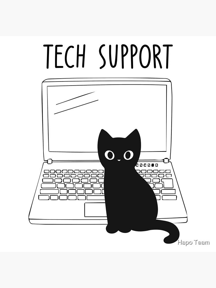 "cat tech support" Poster for Sale by Hapo Team | Redbubble