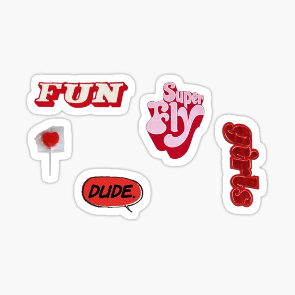 "RED Sticker Pack Aesthetic" Sticker by vrsdesigns | Redbubble