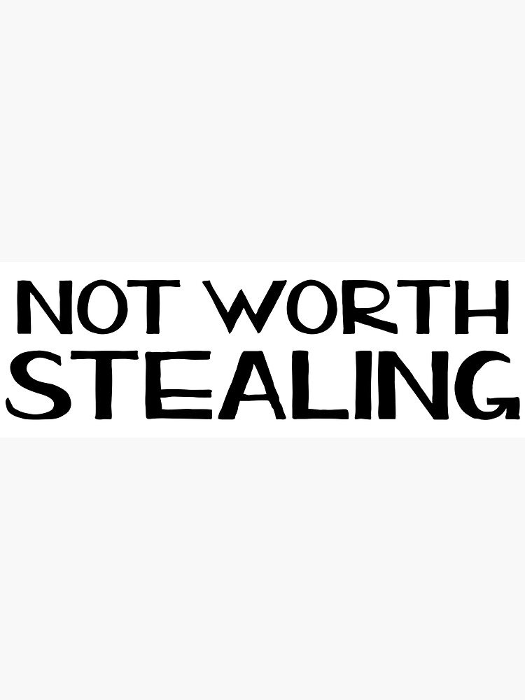 "Not worth stealing - bumper sticker, laptop sticker, camera case ...