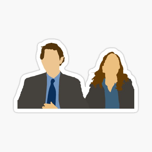 "Jim and Pam" Sticker for Sale by Deja15 | Redbubble