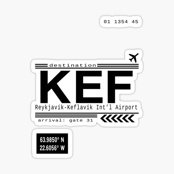 "KEF Reykjavik International Airport Call letters" Sticker for Sale by ...
