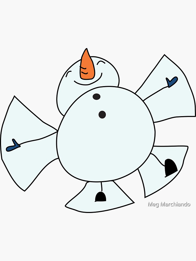 "Snowman snow angels" Sticker for Sale by Meg Marchiando | Redbubble