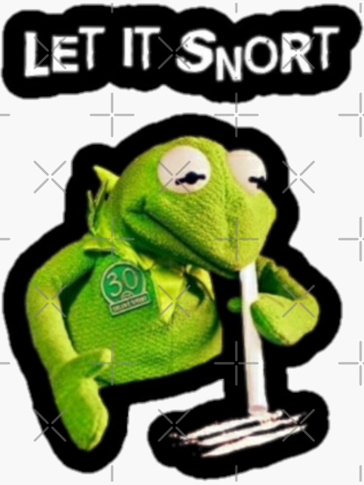 "Let It Snort Kermit The Frog" Sticker for Sale by MikeOxlong69 | Redbubble