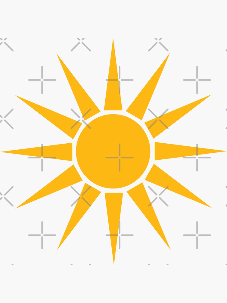 "Sunshine. Rising sun. Geometric sun shape" Sticker for Sale by ...
