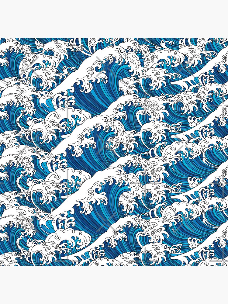 "Great Blue Ocean Waves" Sticker for Sale by renju1902 | Redbubble
