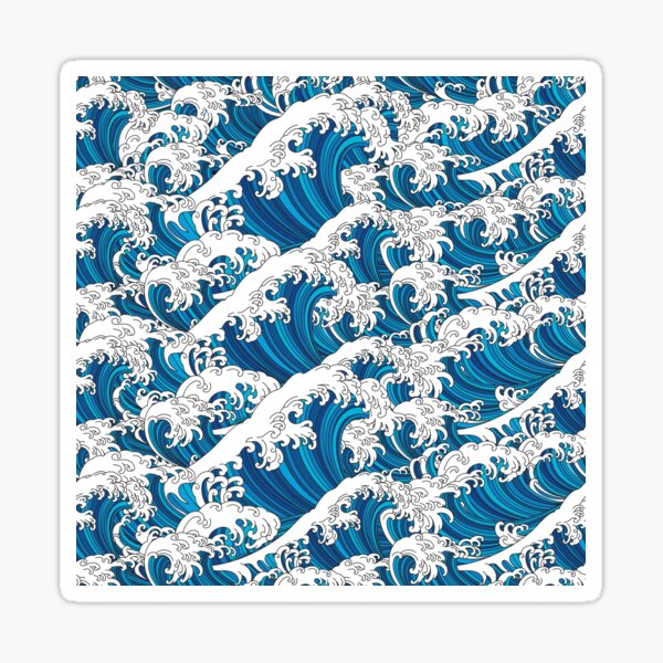 "Great Blue Ocean Waves" Sticker for Sale by renju1902 | Redbubble