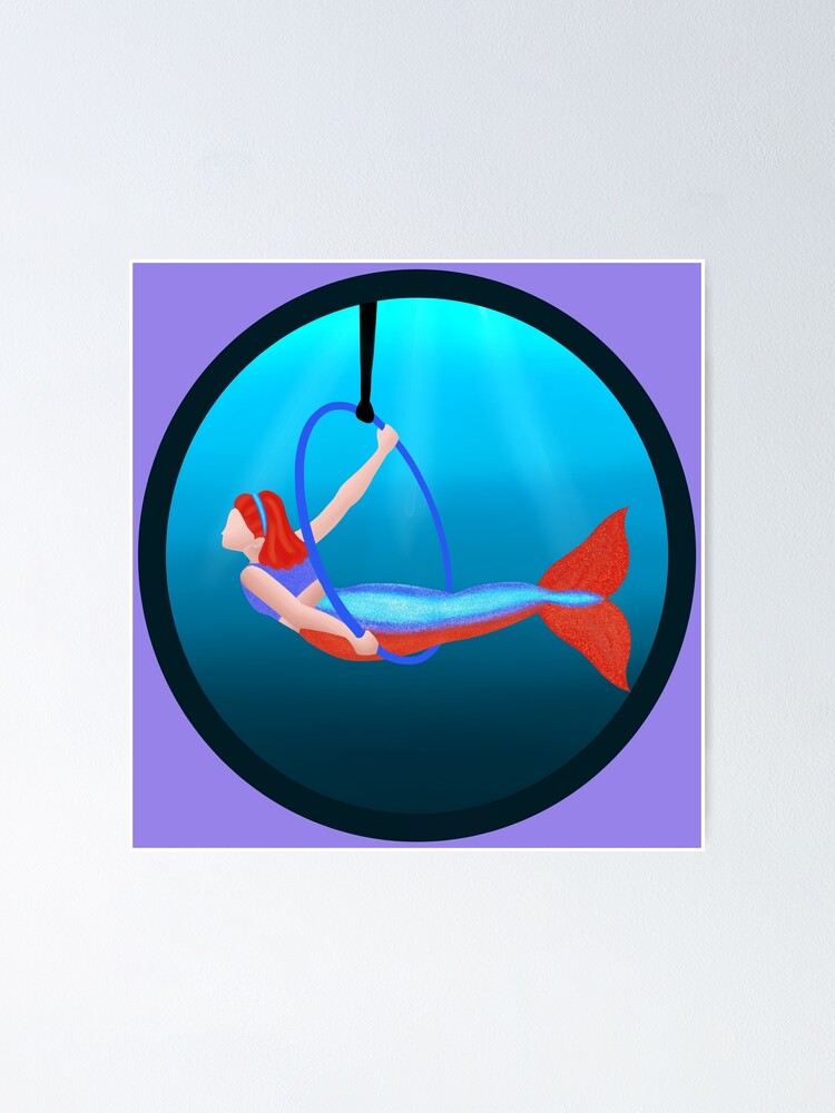 "Neon Tetra Mermaid Aerial Hoop" Poster by VibrantFlight | Redbubble