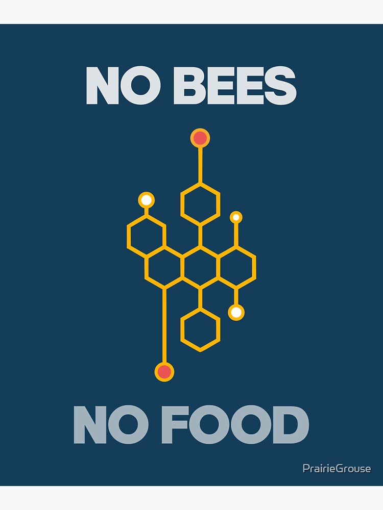"No Bees, No Food" Sticker by PrairieGrouse | Redbubble