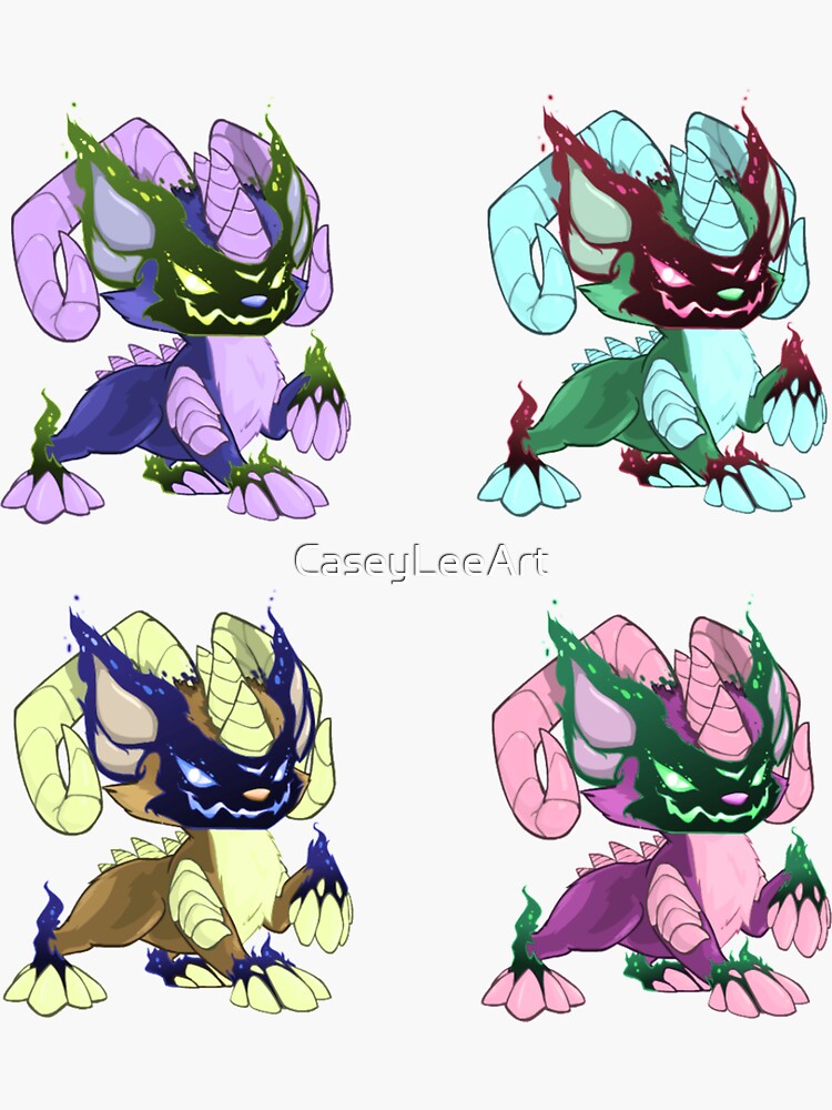 Pegatina «Conjunto Pastel Mutant Acara - Neopets» de CaseyLeeArt ...