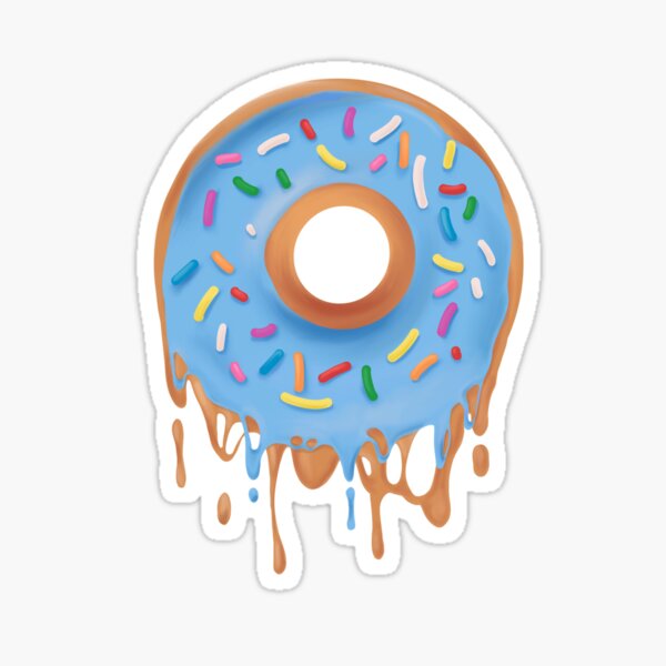 "Dripping Donut with Blue Icing" Sticker for Sale by JustJustDesigns ...