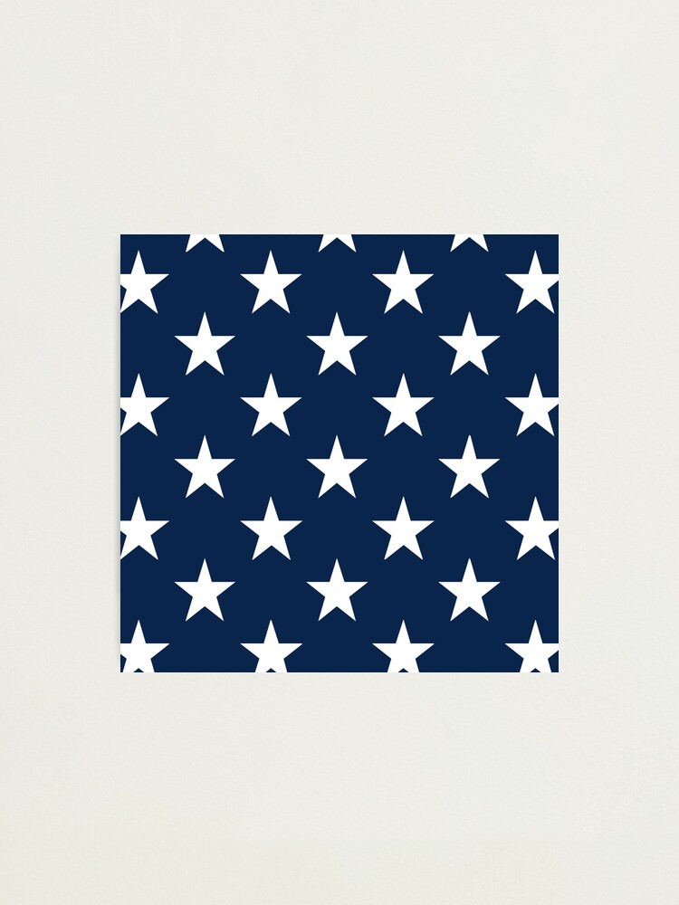 Lámina fotográfica «Bandera de estrellas de color blanco con diseño de ...