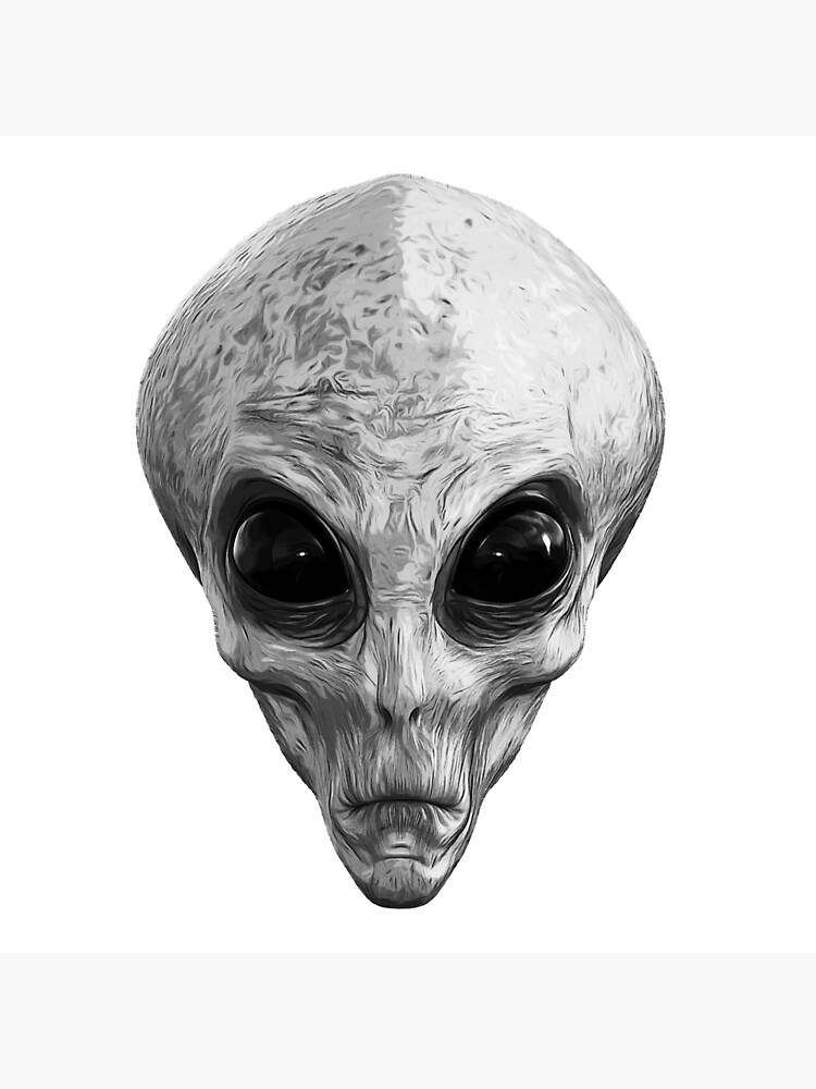 "Alien Ufo Portrait black and white" Art Board Print for Sale by ...