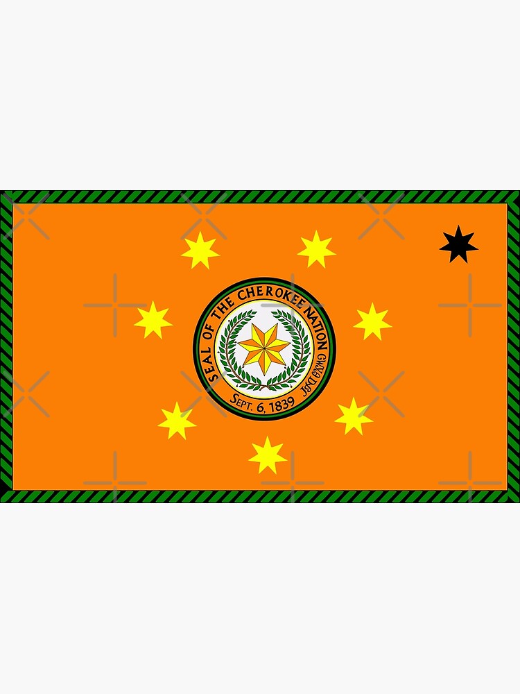 "Cherokee Nation of Oklahoma Flag Orange background Hd High Quality ...