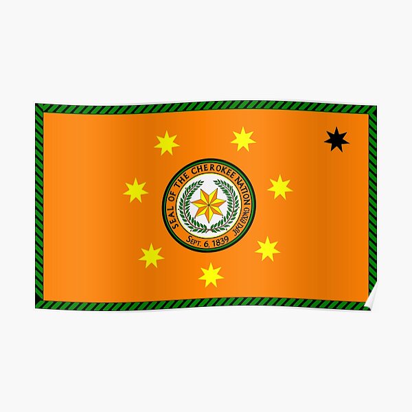 "Cherokee Nation of Oklahoma Flag Orange background Hd High Quality ...
