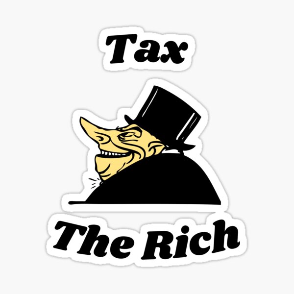 "tax the rich illustration" Sticker by lasirenebleue | Redbubble