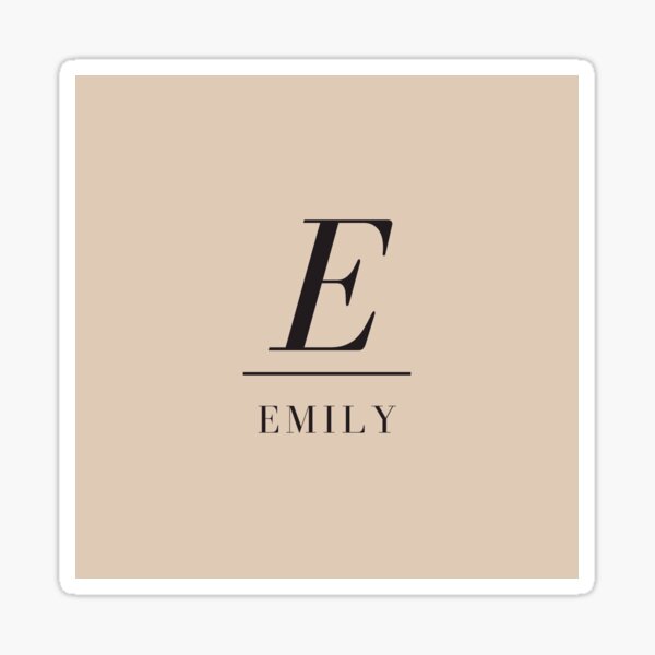 "Monogram E | Emily | Custom Name | Neutral Minimalist " Sticker for ...