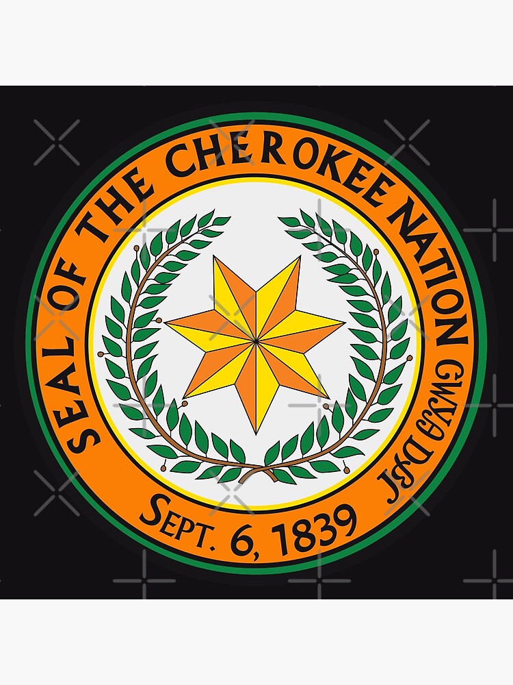 "Cherokee Nation of Oklahoma Flag Black background HD High Quality ...