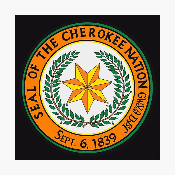 "Cherokee Nation of Oklahoma Flag Black background HD High Quality ...