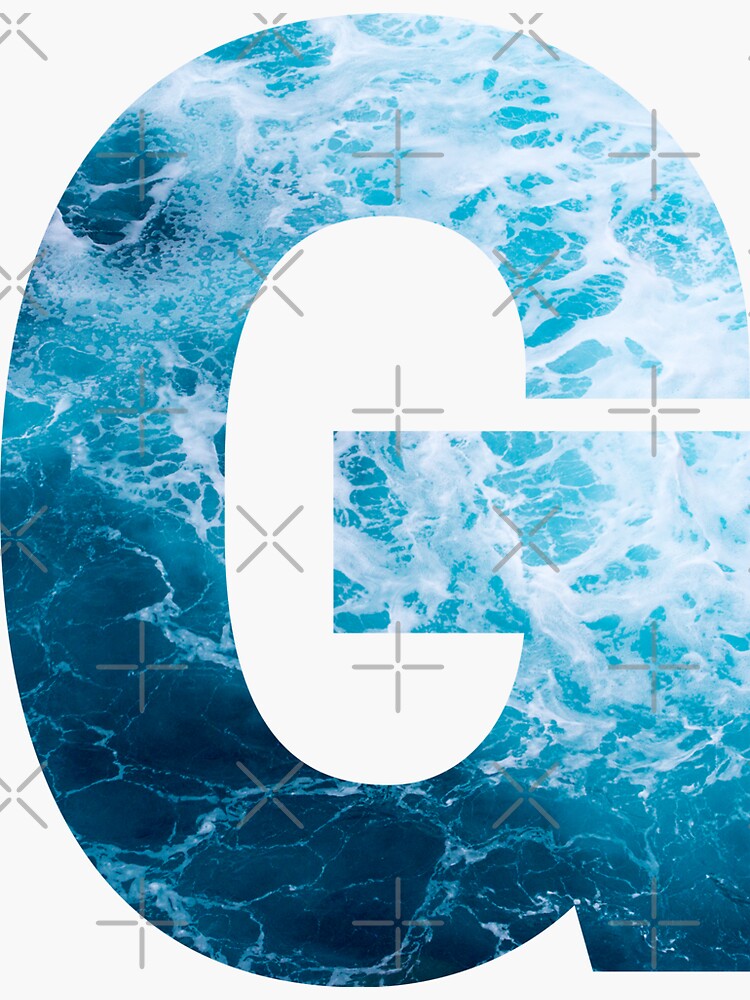 "Ocean Waves Letter G" Sticker by LiveAndGlow | Redbubble