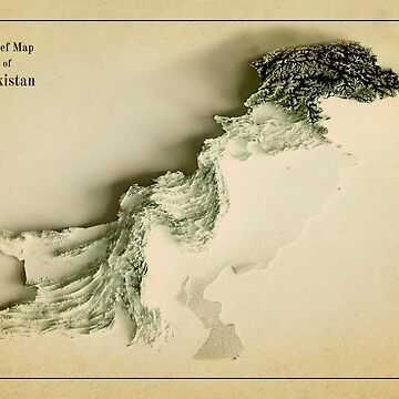 "Old Pakistan Relief Map 3D digitally-rendered" Art Print for Sale by ...