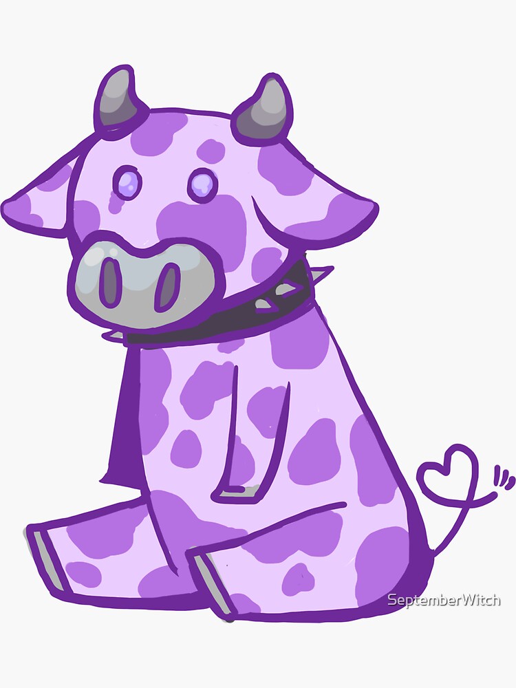 "goth cow" Sticker for Sale by SeptemberWitch | Redbubble
