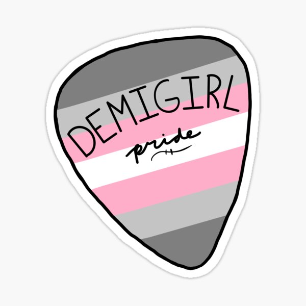 Demigirl Pride Guitar Pic Sticker For Sale By Yourrubyfren Redbubble