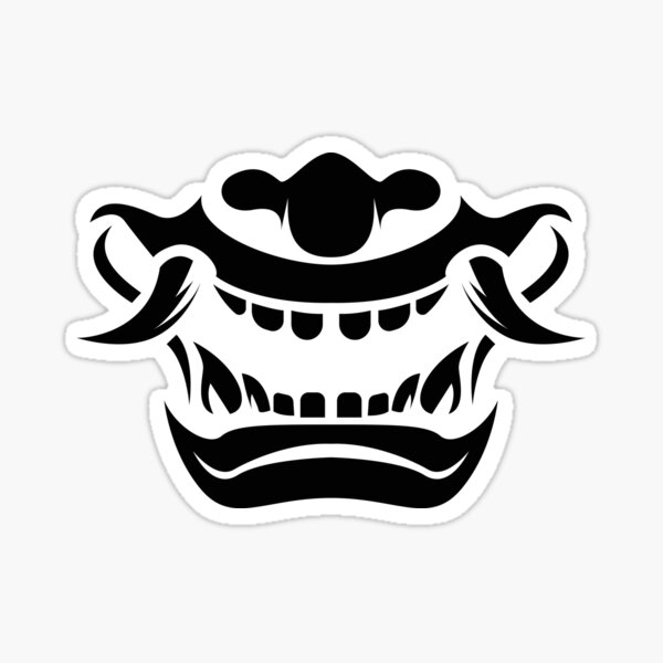 "Japanese Demon Mask" Sticker for Sale by MuayThaimania | Redbubble
