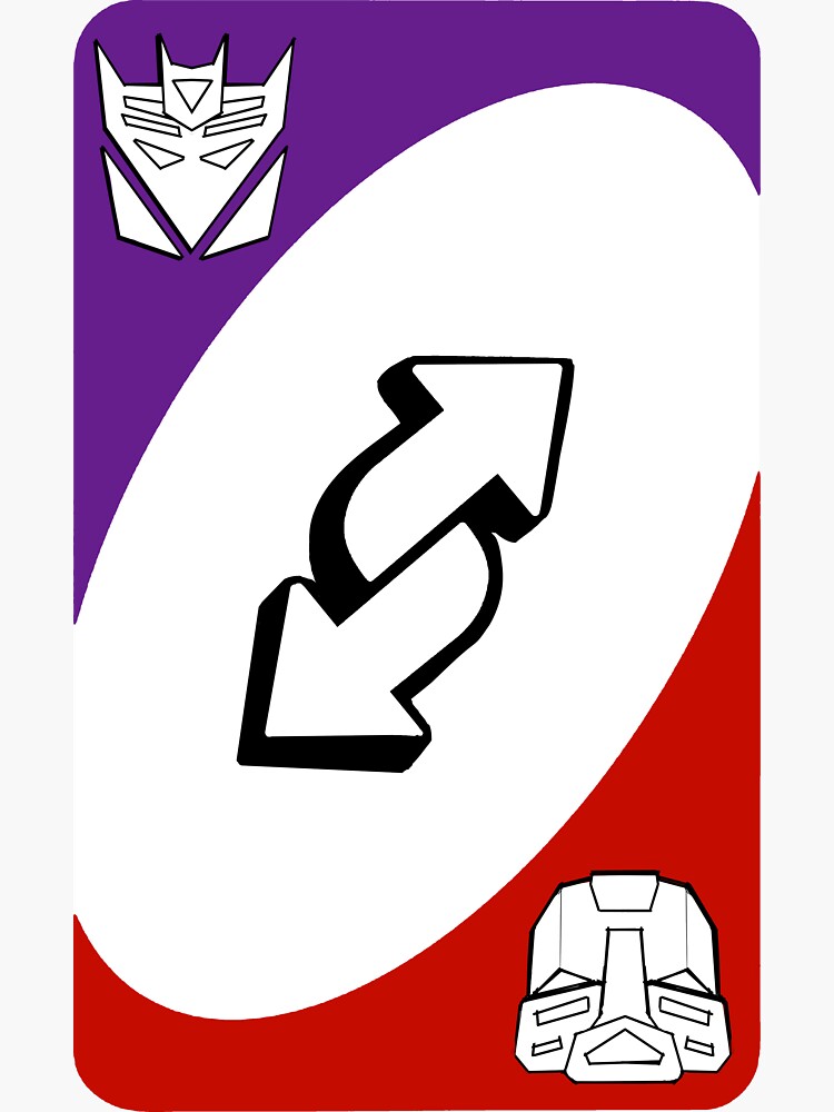 "Transformers uno reverse card" Sticker by inertia-artist | Redbubble