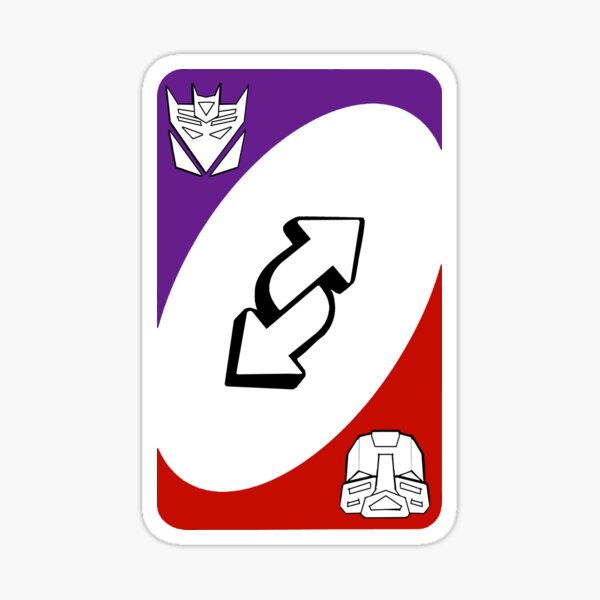 "Transformers uno reverse card" Sticker by inertia-artist | Redbubble
