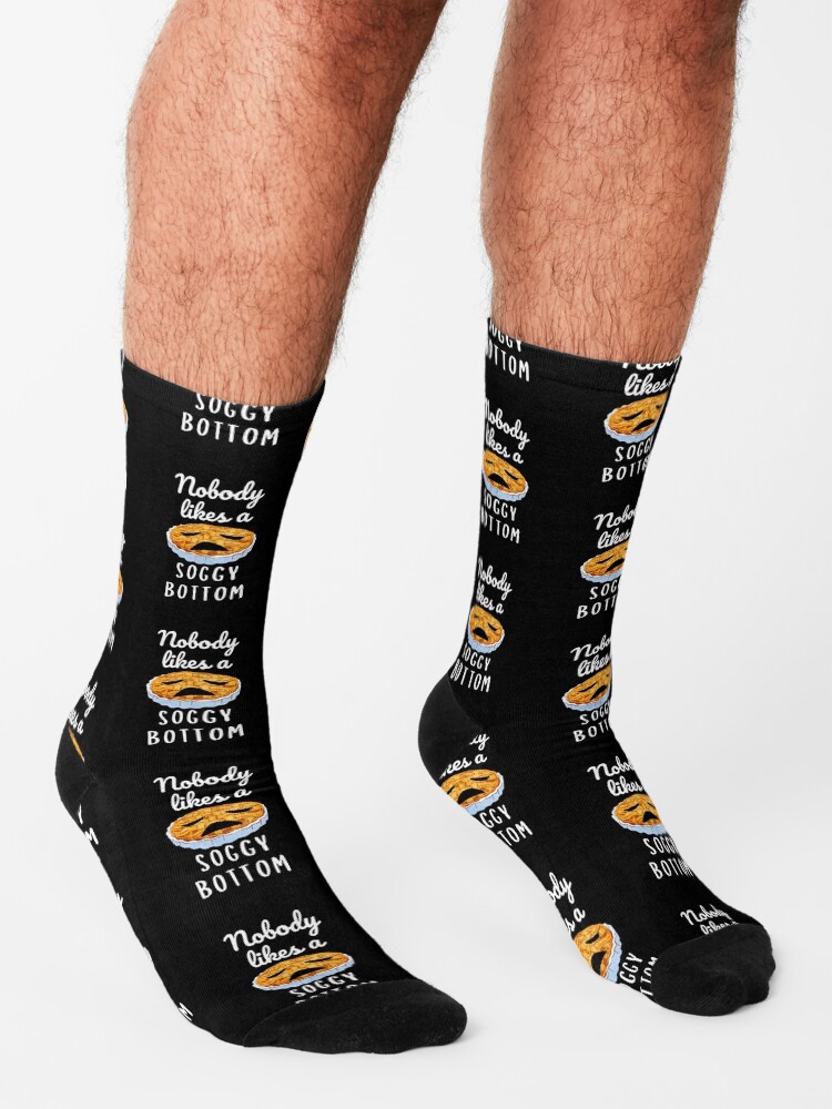 "Soggy Bottom British Bake Off Cooking Chef" Socks for Sale by ...