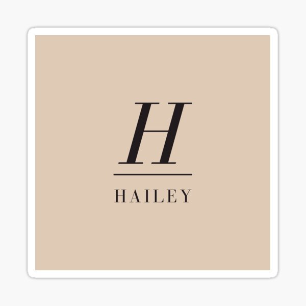 "Monogram H | Hailey | Custom Name | Neutral Minimalist " Sticker for ...