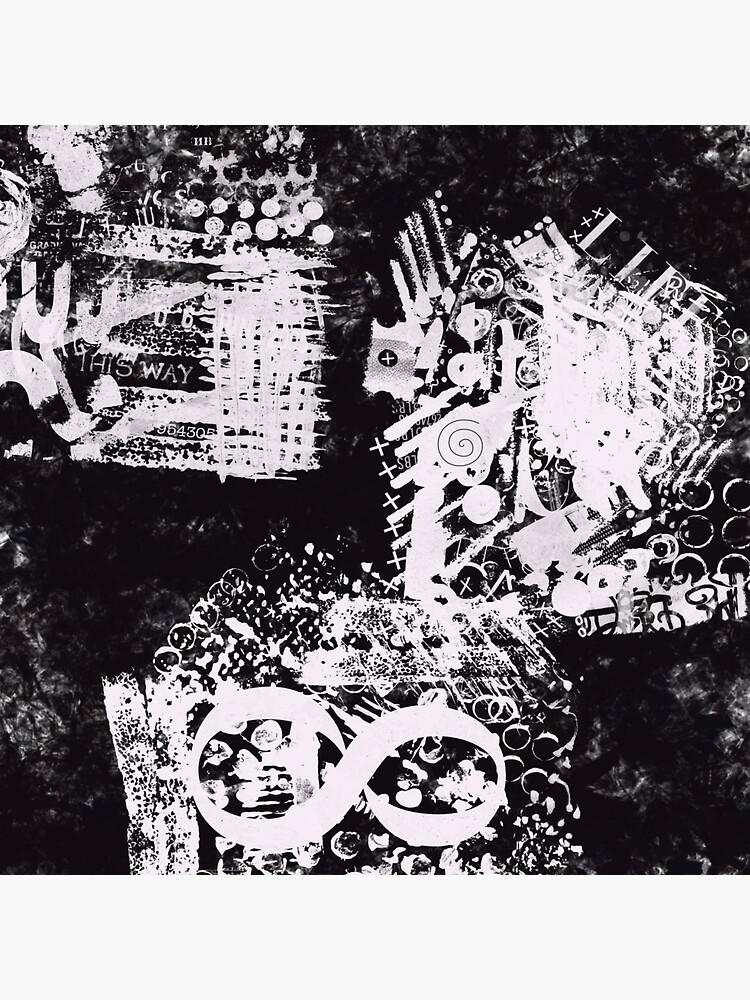 "mixed media black and white" Sticker by Stickerdepo | Redbubble