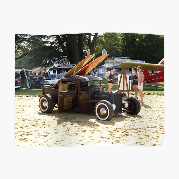 "Beach Rat Rod" Poster for Sale by Gingertom | Redbubble