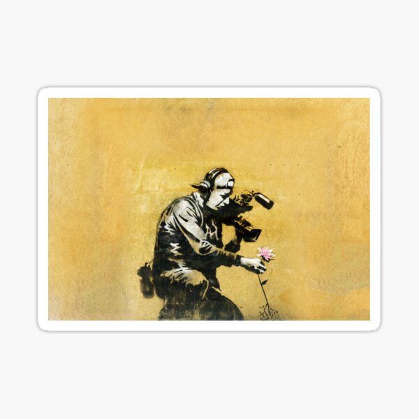 "Banksy Camera Man and Flower " Sticker for Sale by WE-ARE-BANKSY ...