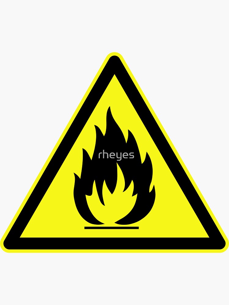 "Highly flammable " Sticker for Sale by rheyes | Redbubble