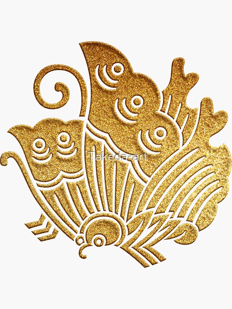 "Ageha Cho Kamon in Gold Seal" Sticker for Sale by Takeda-art | Redbubble