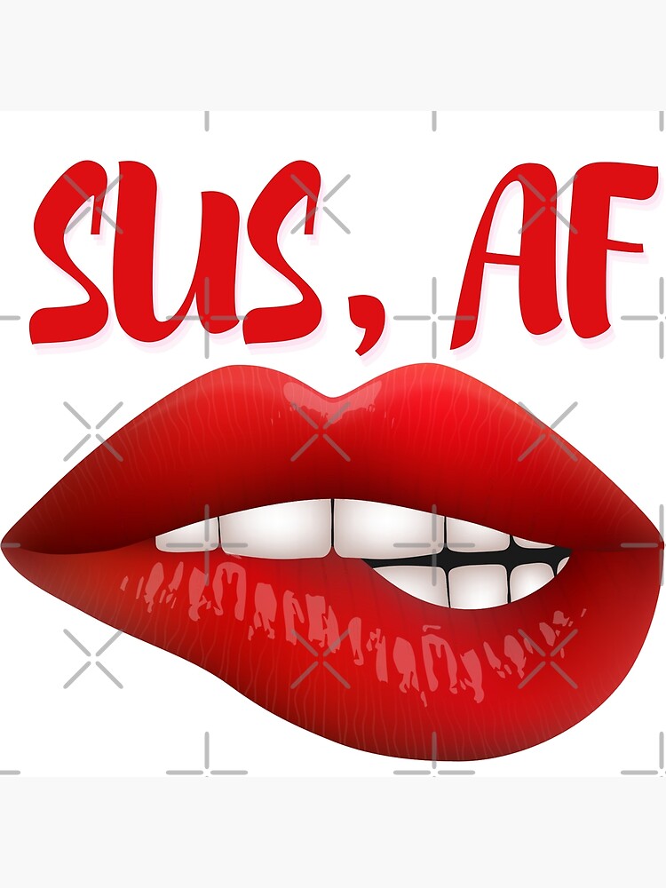 "SUS, AF Lip Bite- deep red" Photographic Print by blm-bsc | Redbubble