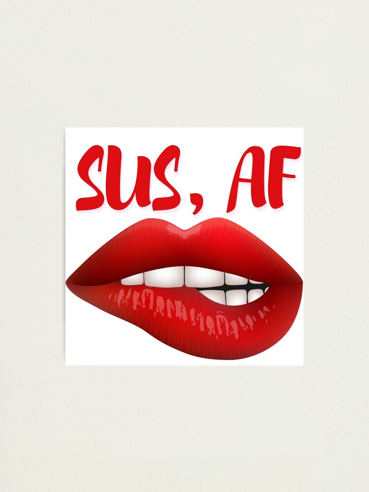 "SUS, AF Lip Bite- deep red" Photographic Print by blm-bsc | Redbubble