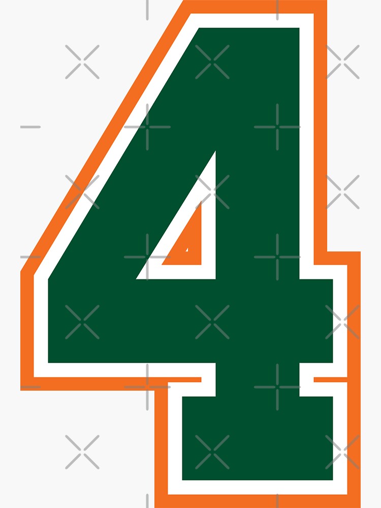 "4 Jersey Number Number four Straight From Miami" Sticker for Sale by ...