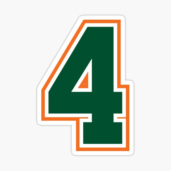"4 Jersey Number Number four Straight From Miami" Sticker for Sale by ...