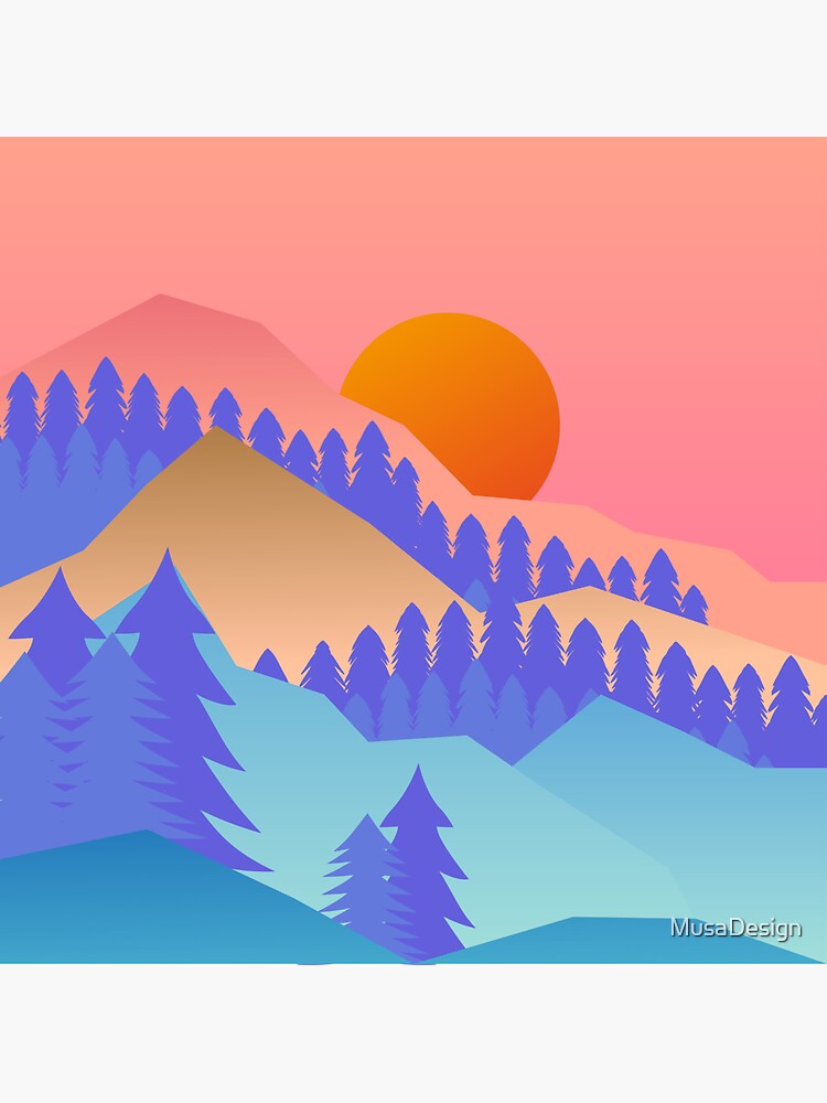 "Pink Dusk" Sticker by MusaDesign | Redbubble