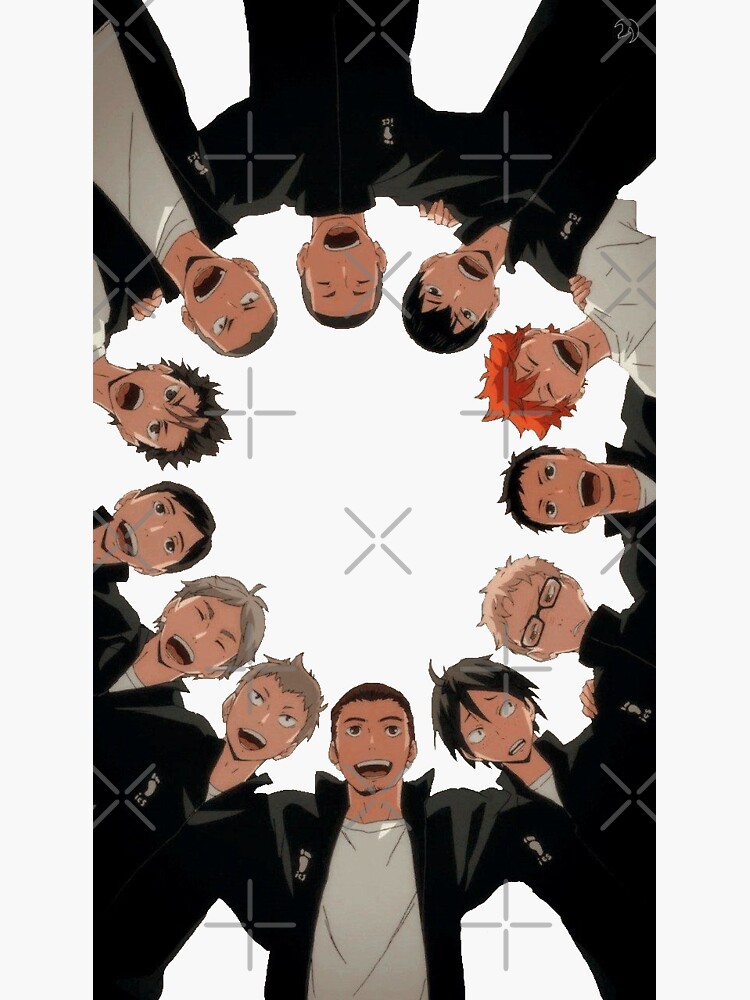 "Karasuno Team Sticker " Sticker by sadeadart | Redbubble