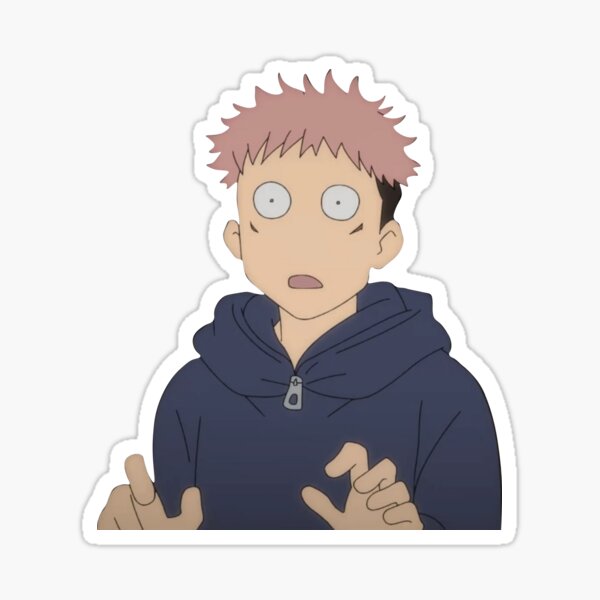 "Traumatized Itadori" Sticker for Sale by VanillaBubble | Redbubble