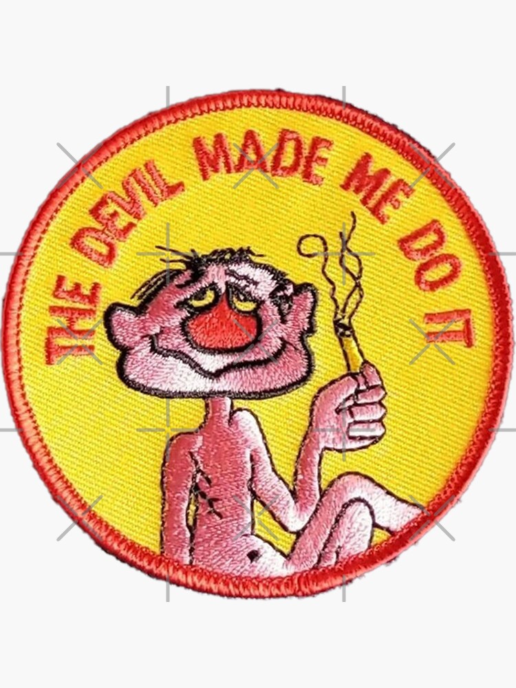 "The Devil Made Me Do It Sticker" Sticker for Sale by designolo | Redbubble